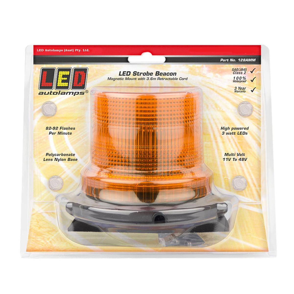 LED Auto Lamps LED Strobe Beacon (Magnetic Mount) - 128AMM — A1 ...