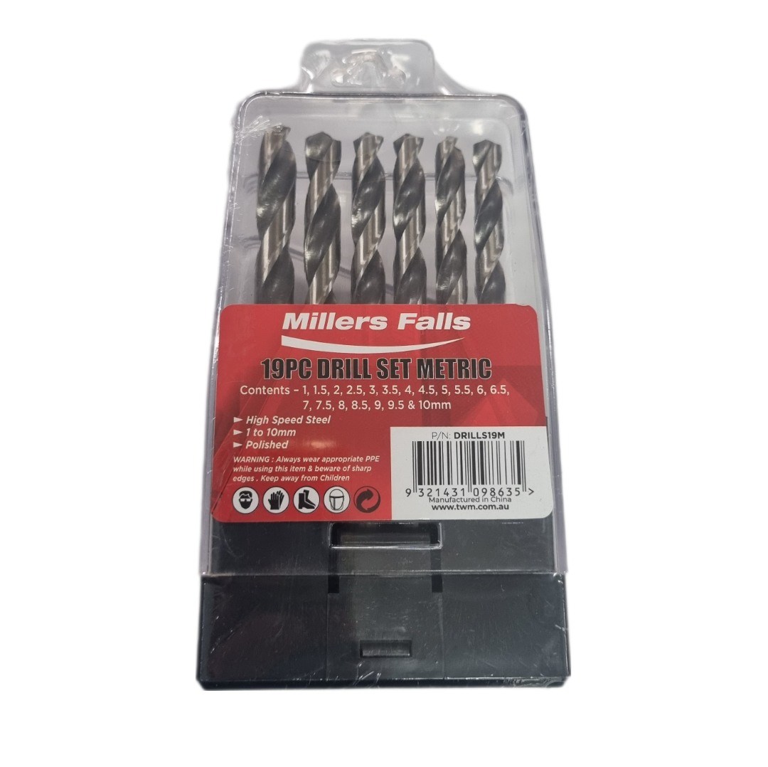 19 Piece Metric Drill Set [1mm to 10mm] — A1 Autoparts Niddrie