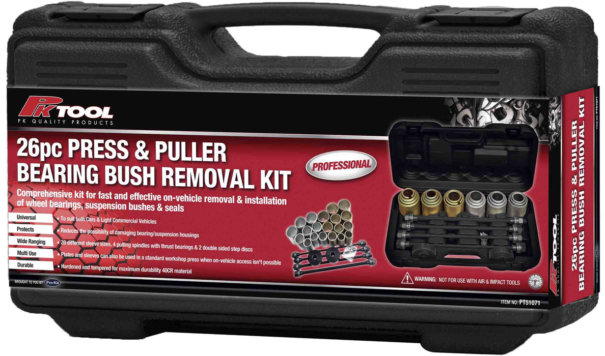 26 Piece Press & Puller Kit - PT51071 — A1 Autoparts Niddrie