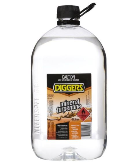 Diggers Mineral Turpentine - 4 Litre — A1 Autoparts Niddrie