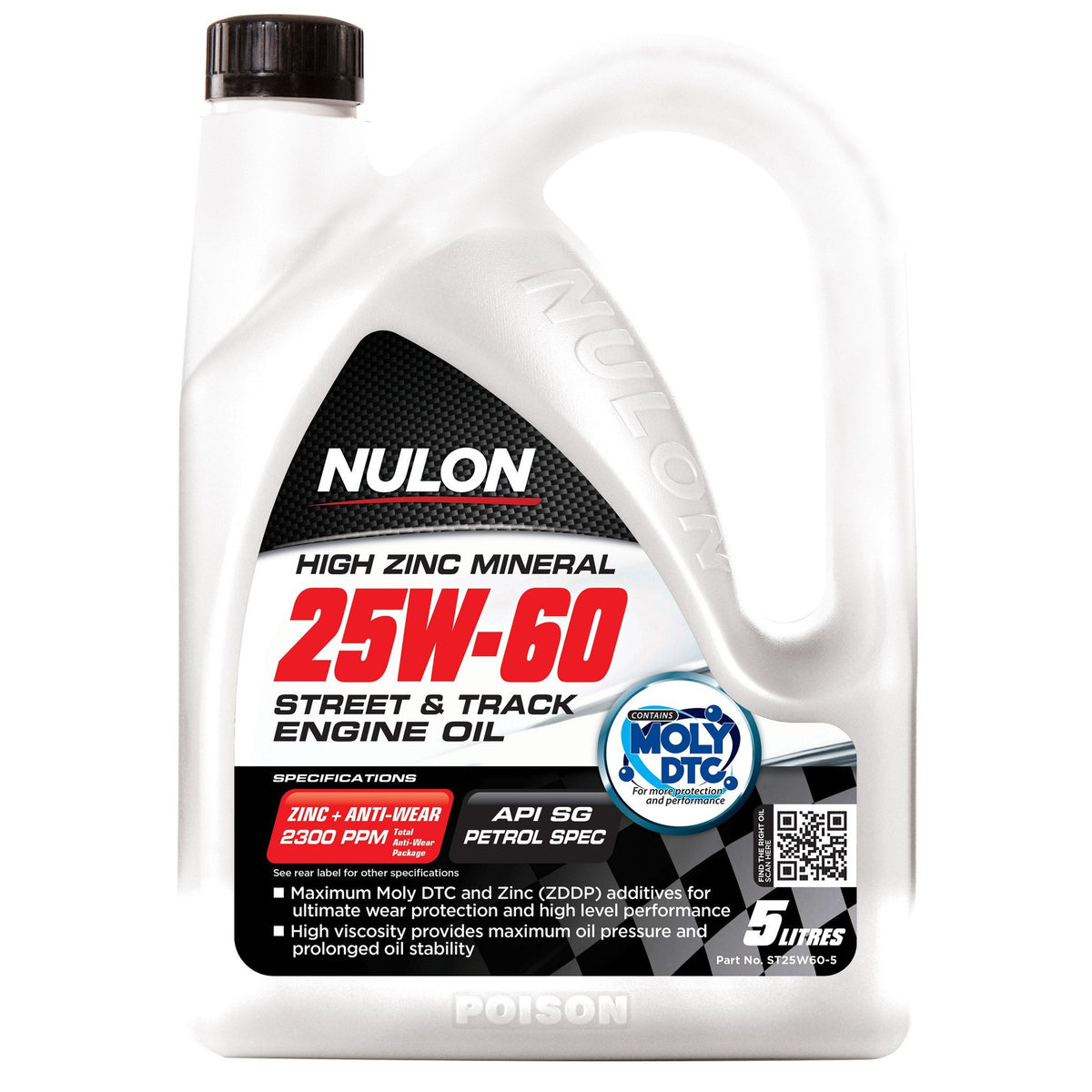 Nulon Premium Mineral 25W60 Street & Track Engine Oil - 5 Litre — A1 ...