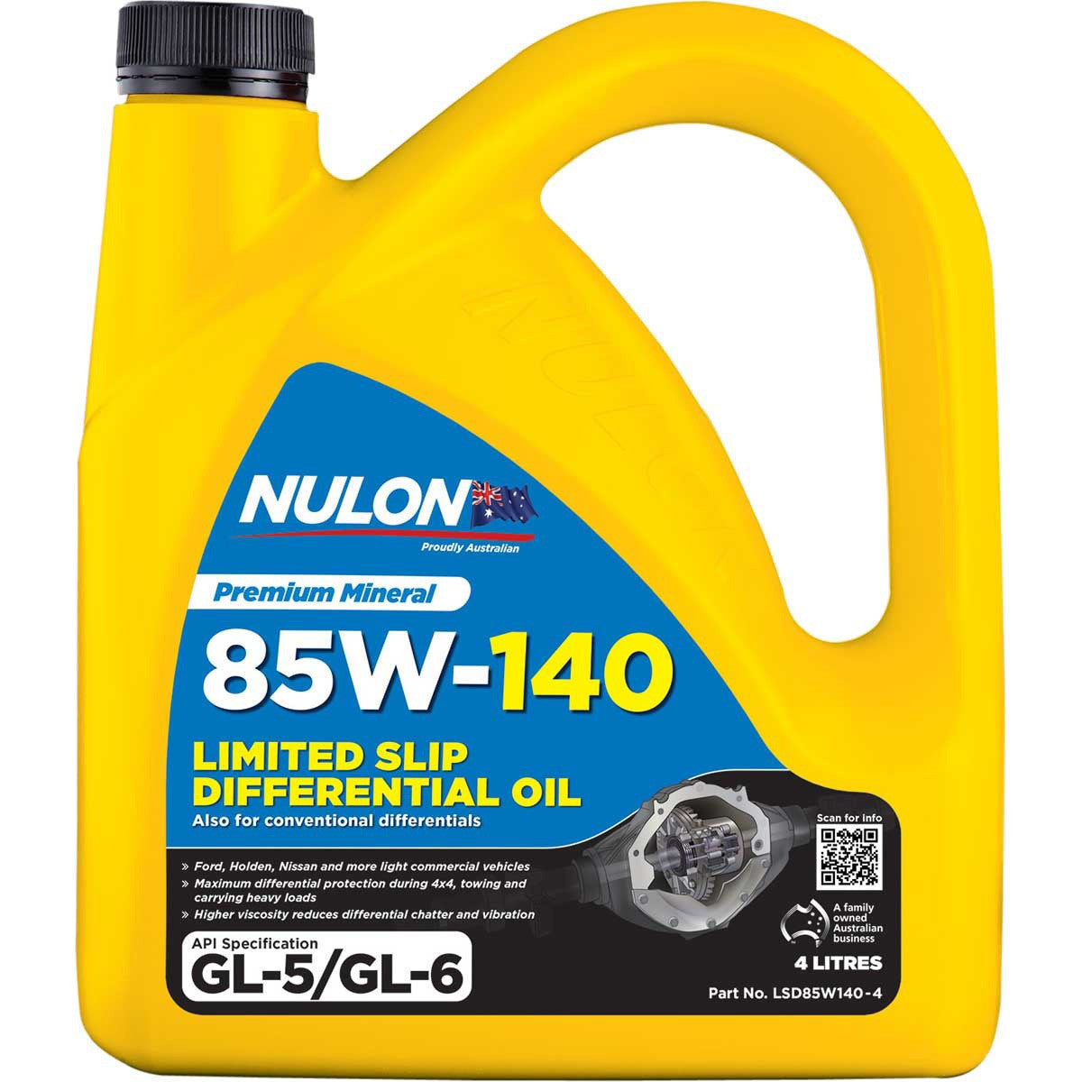 Nulon 85W140 Limited Slip Differential Oil - 4Ltr — A1 Autoparts Niddrie