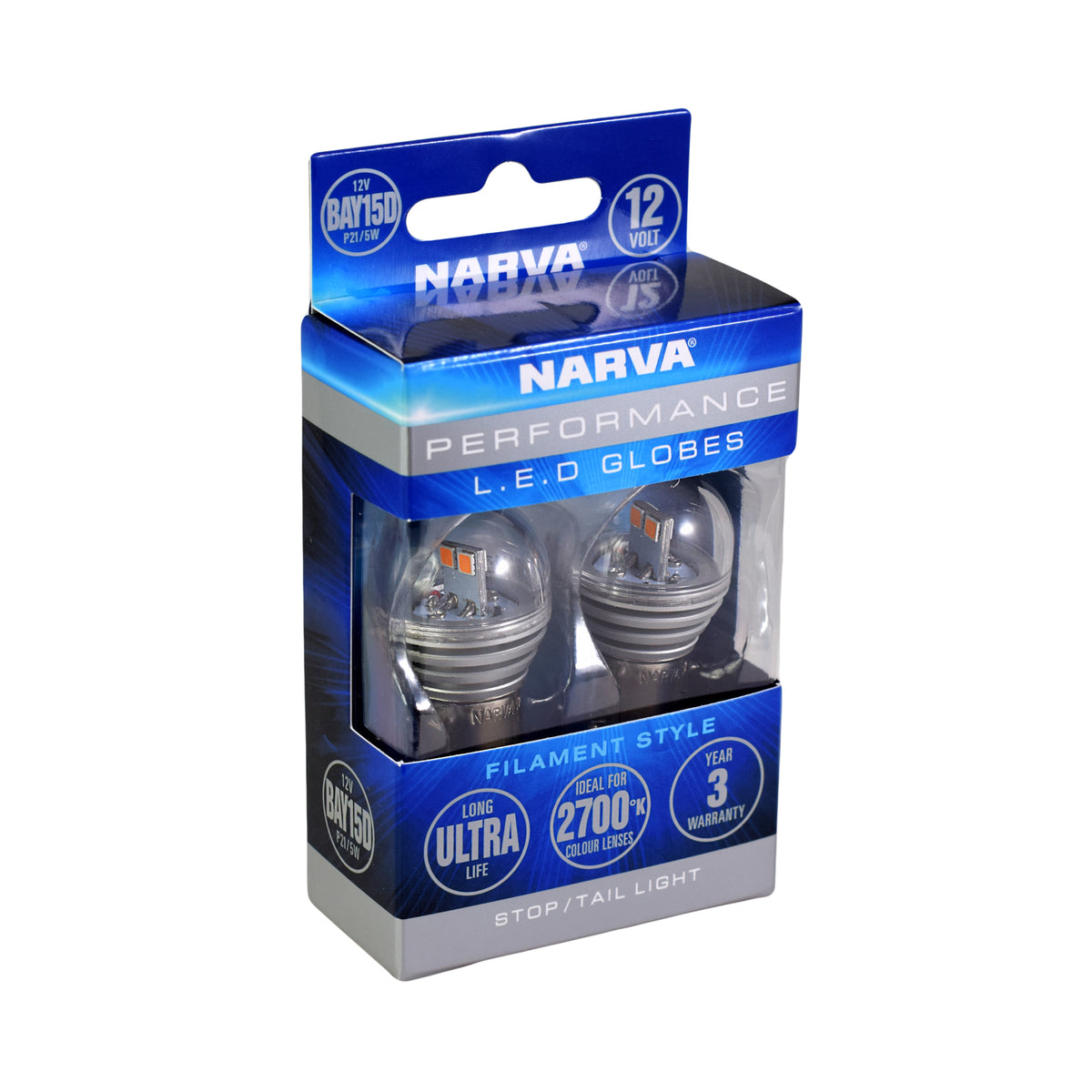 Narva 12V BAY15D P21/5W LED Globes (2700K) - 18224BL — A1 Autoparts Niddrie