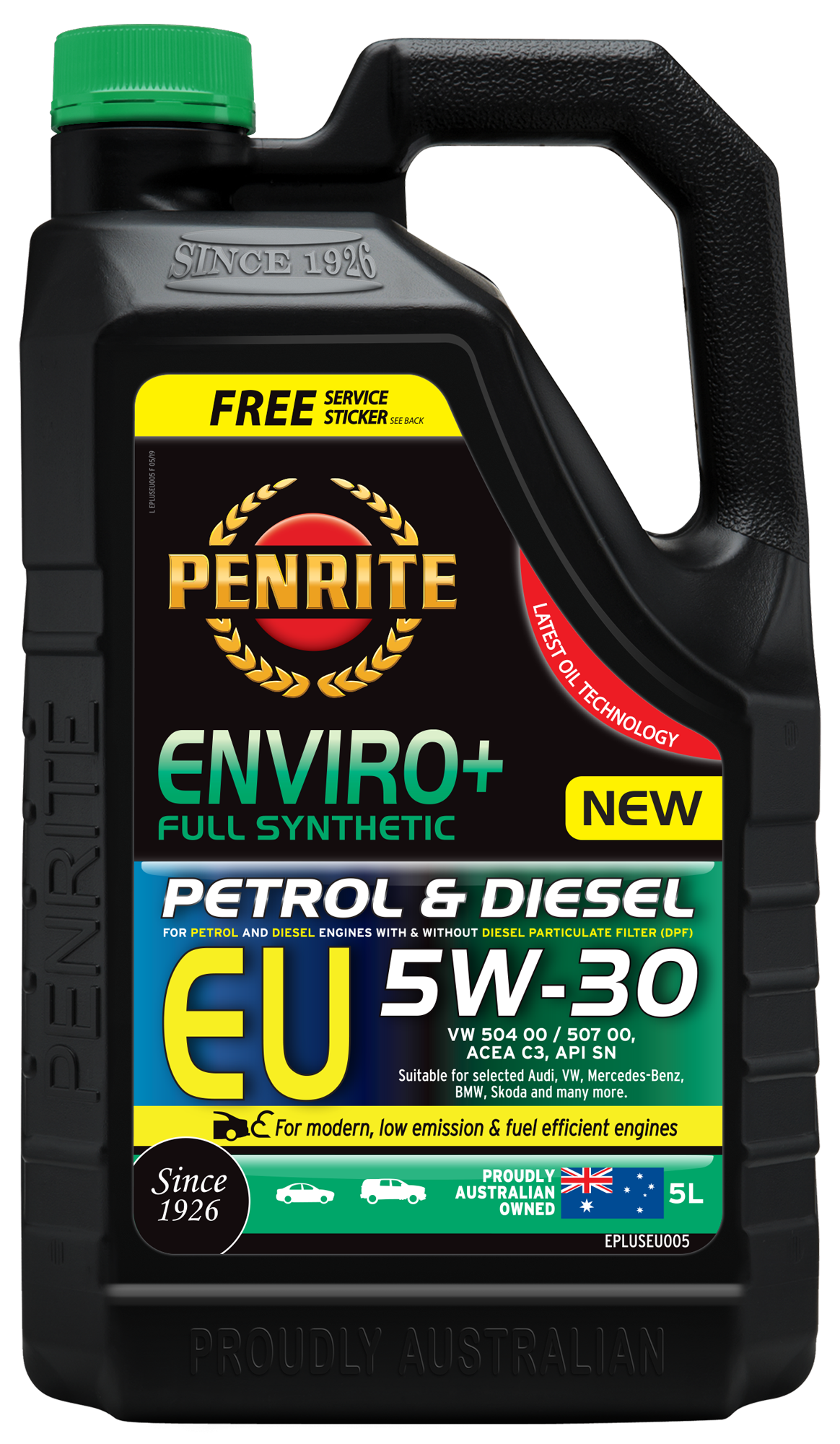 Penrite Enviro Plus EU 5W30 Engine Oil - 5 Litre — A1 Autoparts Niddrie