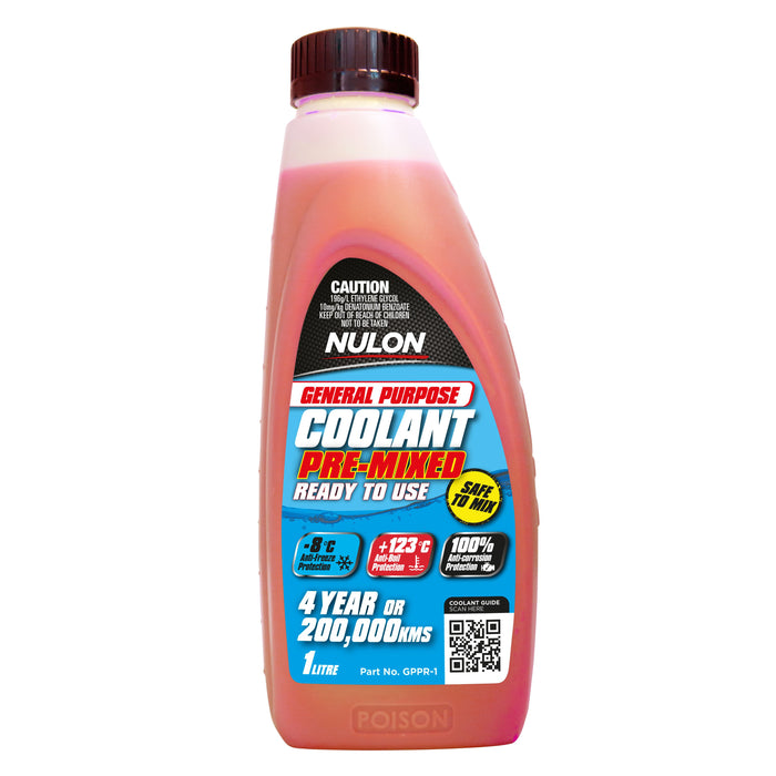 Nulon General Purpose Coolant Premix (Red) - 1 Litre — A1 Autoparts Niddrie