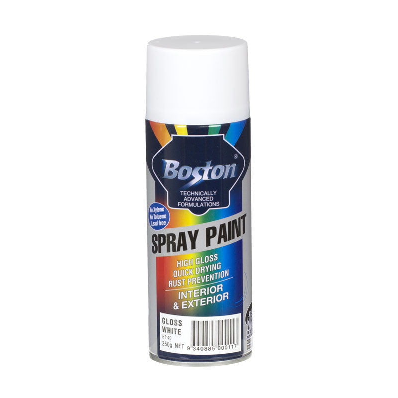 Boston Spray Paint 250g Aerosol - Gloss White — A1 Autoparts Niddrie