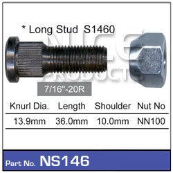Nice Products Wheel Stud & Nut - NS146 — A1 Autoparts Niddrie