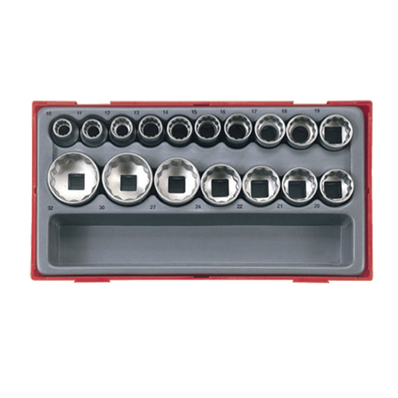 Teng Tools 17 Piece 1/2" Drive Metric Socket Set TC-Tray - TT1217 — A1 ...
