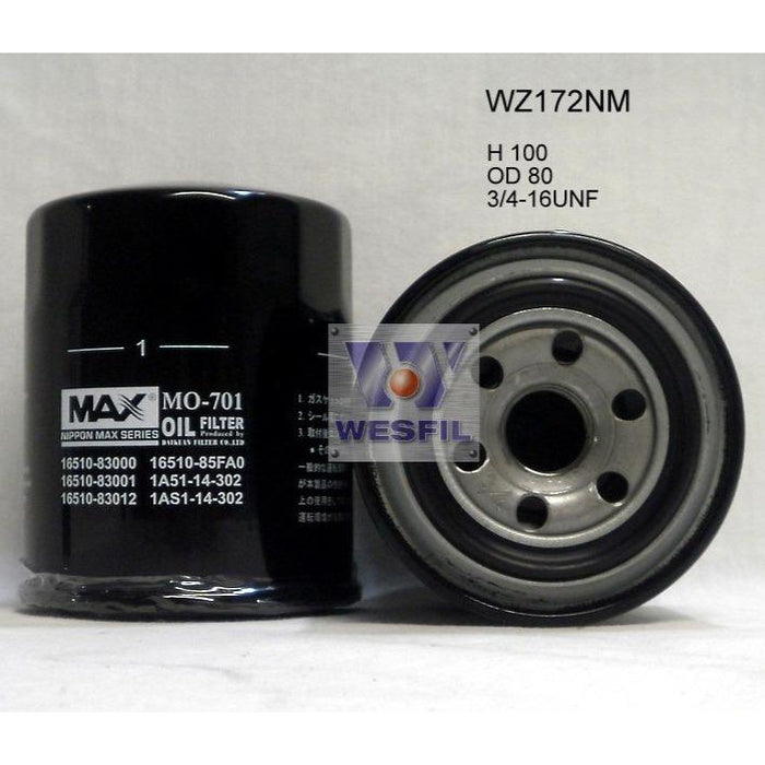 Wesfil Oil Filter - WZ172NM (Z172) — A1 Autoparts Niddrie