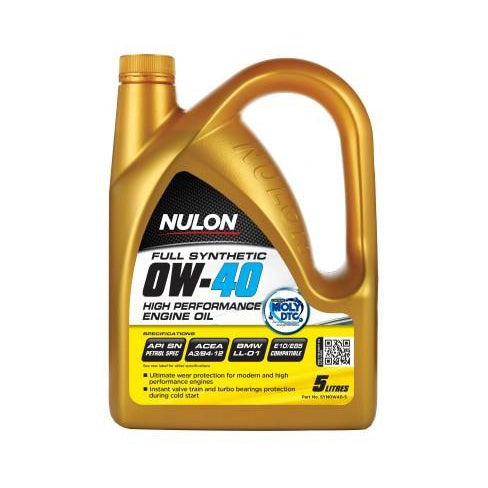 Nulon Full Synthetic 0W40 High Performance Engine Oil - 5Ltr — A1 ...