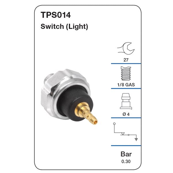 Tridon Oil Pressure Switch (Light) - Ford, Holden, Honda, Nissan, - TP ...