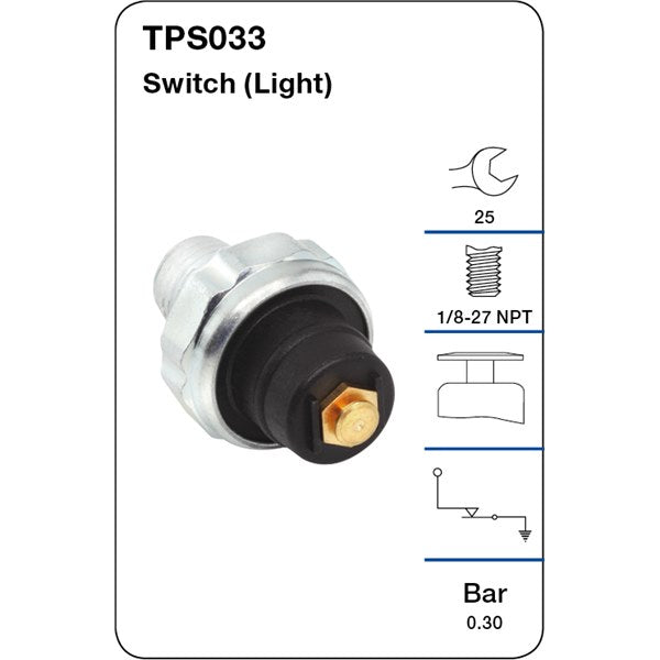 Tridon Oil Pressure Switch (Light) - Chrysler Charger, Valiant - TPS03 ...